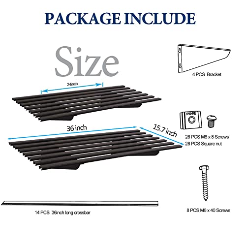 TPSHKE 2 Pack 36in x 15.7in Garage Wall Shelving, 700 lbs Heavy Duty Wall Mounted Floating Shelves, 6 ft