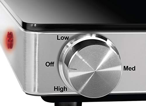 Chefman Compact Glasstop Warming Tray with Adjustable Temperature Control Perfect for Buffets, Restaurants, Parties, Events, Home Dinners and Travel, Mini 15x12 Inch Surface, Keeps Food Hot, Black