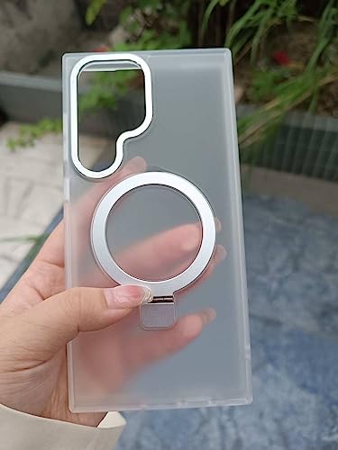 Fair-Minded Phone Case for Samsung Galaxy S23 Ultra, with Ring Kickstand, Magnetic, Shockproof Clear