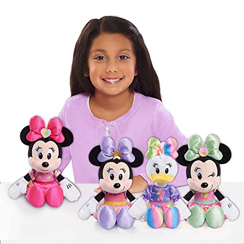 Disney Junior Minnie Mouse 8-Inch Small Hearts Minnie Mouse Beanbag Plush, Minnie Mouse In Pink Heart Dress, Stuffed Animal