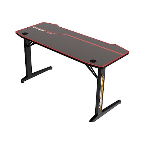GoBoMoM Gaming Desk Computer Desk 55 Inch, with Carbon Fiber Surface and Big Mouse Pad for Home Office Desk, Table Workstation, Student PC Desk, Writing Desk, Large Gamer Work Desk