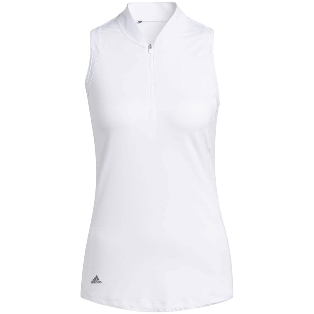 adidas Women's Standard Racerback Sleeveless Polo Shirt, White, Medium