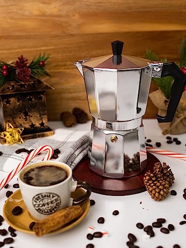 Bene Casa Classics BC-17720 3-Cup Aluminum Espresso Maker, silver