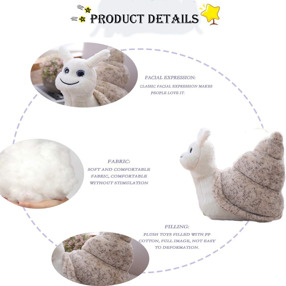 CHELEI2019 7" Plush Snail Stuffed Animal,Cute Soft Sleeping Snail Plush Toy Gifts for Kids