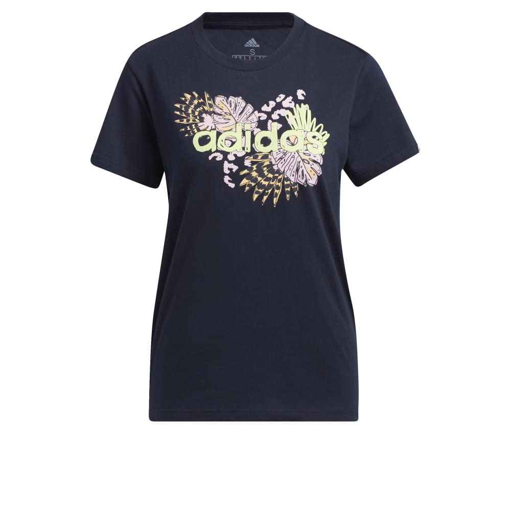 adidas Women's Farm Printed Graphic Tee, White, Large