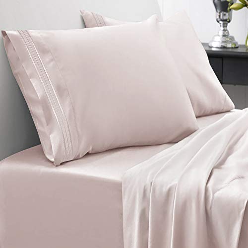 King Size Sheets - Breathable Luxury Bed Sheets with Full Elastic & Secure Corner Straps Built In - 1800 Supreme Collection Extra Soft Deep Pocket Bedding Set, Sheet Set, King, Beige