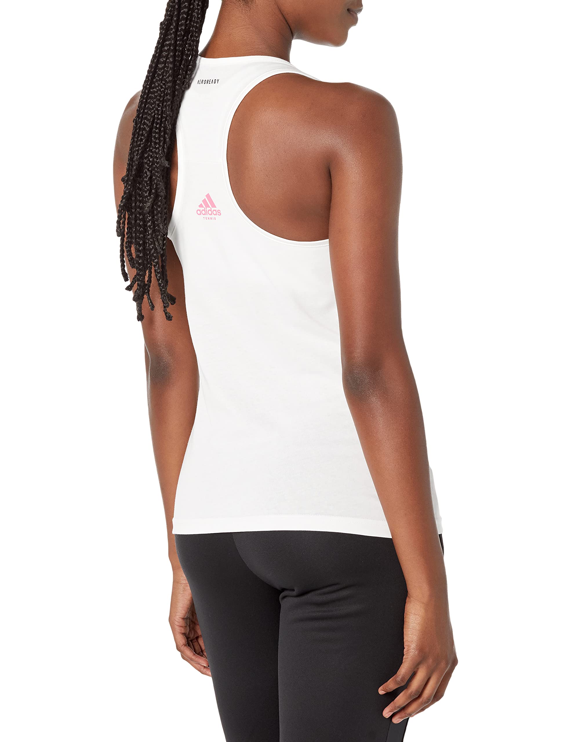 adidas Women's Tennis Category Graphic Tank Top, White, Small