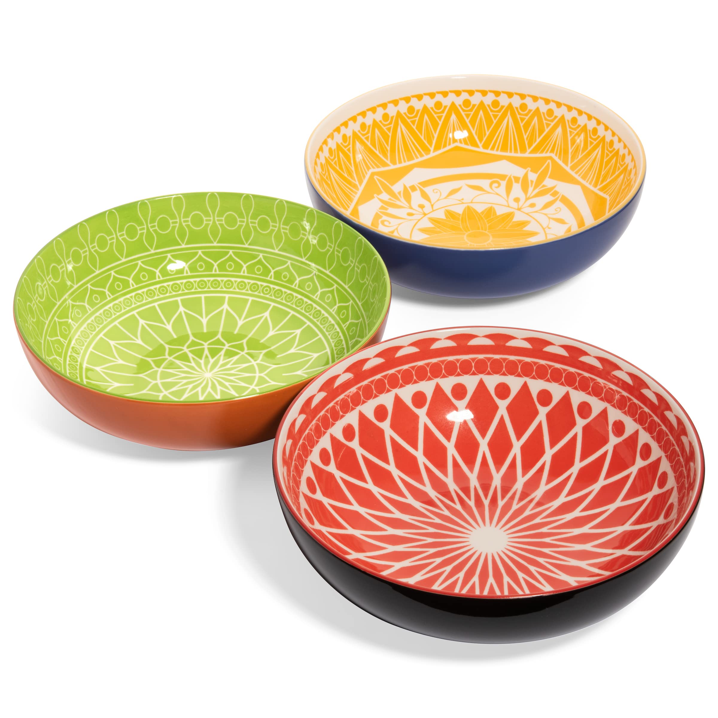 Annovero Serving Bowls (72 oz capacity), Pasta Bowls (42 oz capacity), Large Bowls for Soup or Salad, Set of 6 Each, Bundle