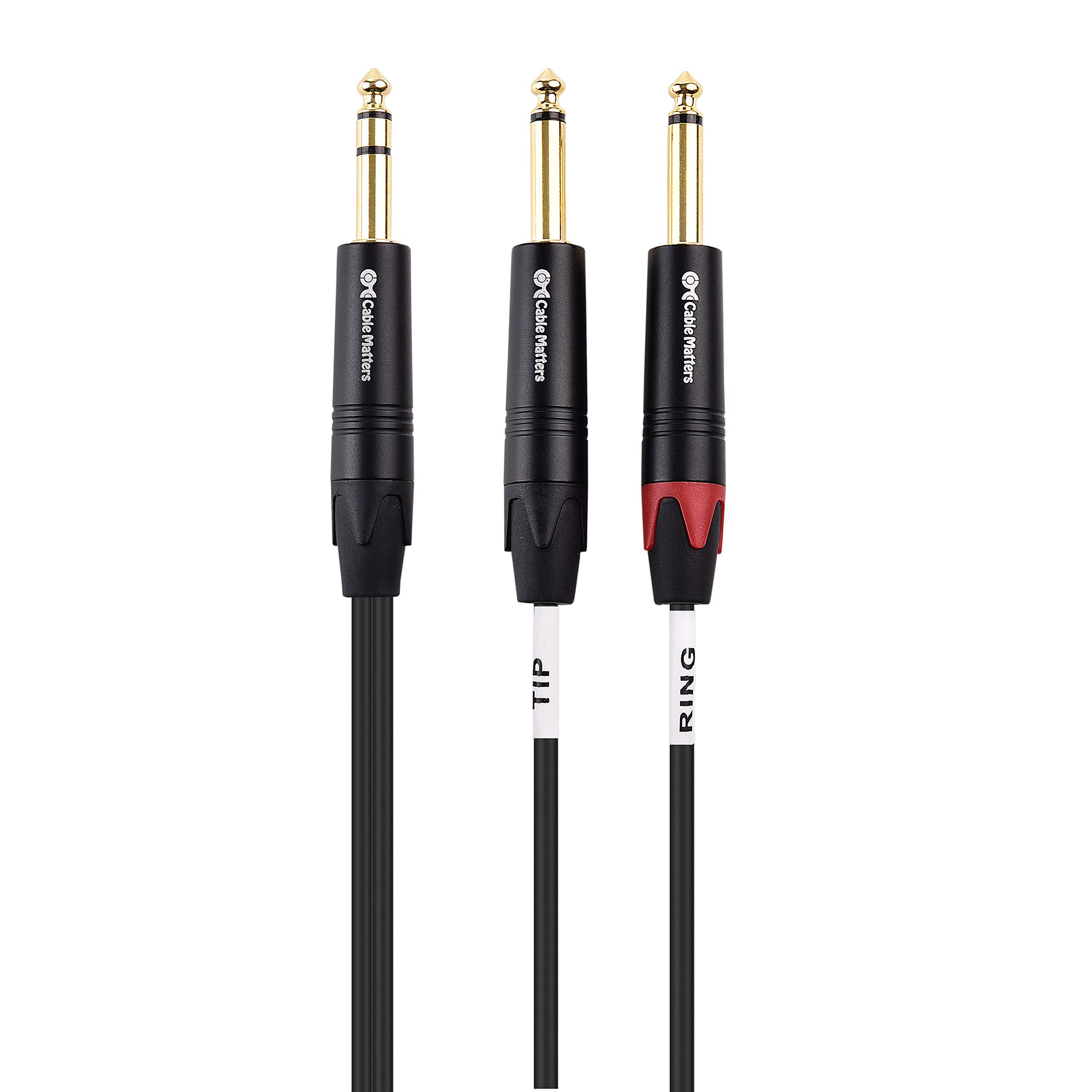 Cable Matters 6.35mm TRS to Dual TS Insert Cable (1/4 TRS to 2 TS Cable) - 6 Feet