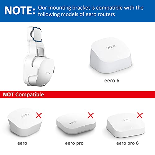 STANSTAR Wall Mount for Eero 6 Dual-Band Mesh Wi-Fi 6 Router, Sturdy Outlet Brackets Holder, Space Saving, Cord Management for Eero 6 Router Without Messy Wires and Screws (3Pack)