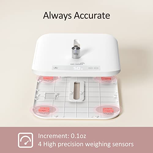 GROWNSY Baby Scale, Multifunctional Baby Weight Scale, Pet Scale for Puppy, Cat, Adult Scale Up to 330lbs, Accurate Digital Scale with Hold Function, 27-inch Height Measurement, 5 Units, LCD Screen