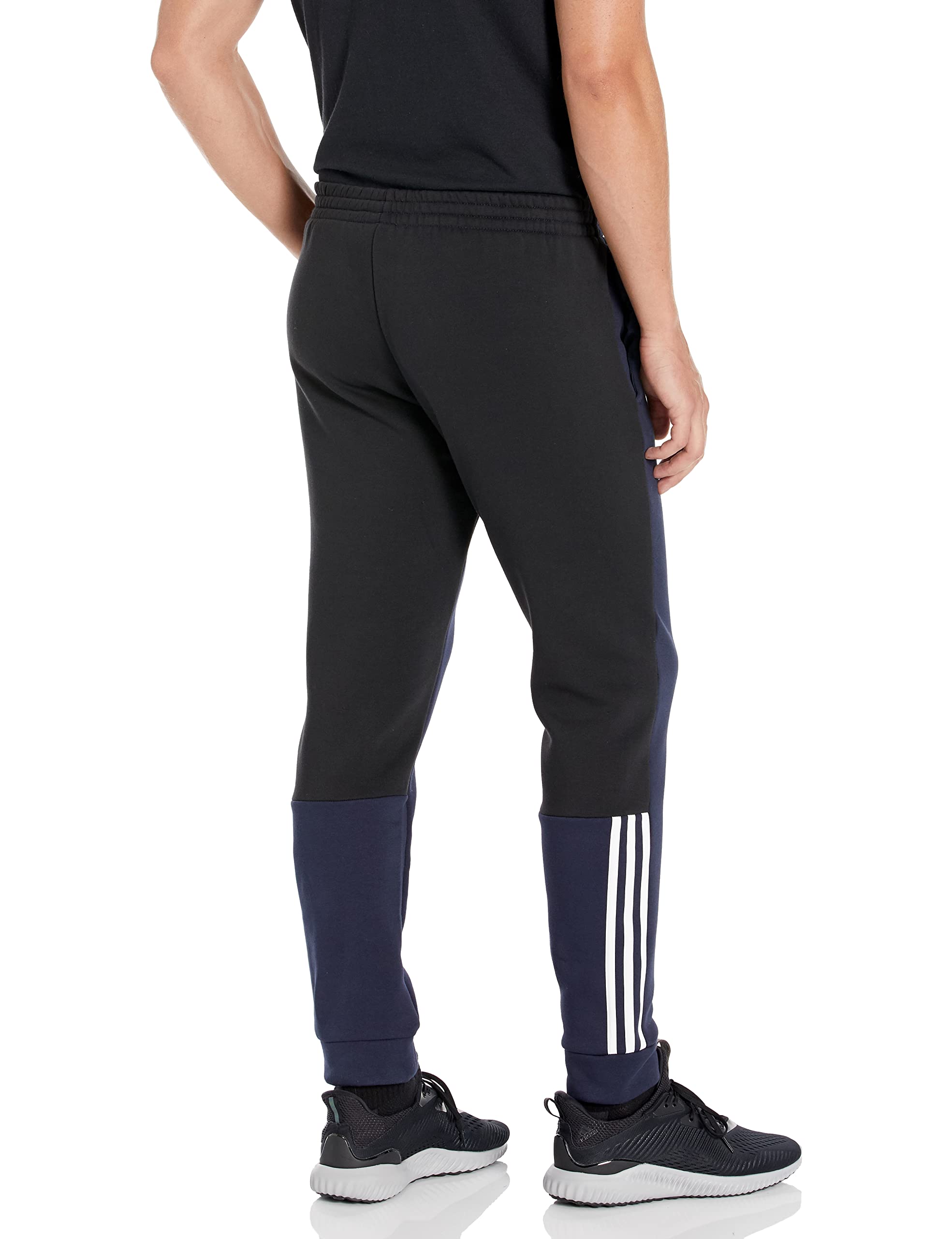 adidas Men's Essentials Colorblock Fleece Pants, Ink/Black, Large