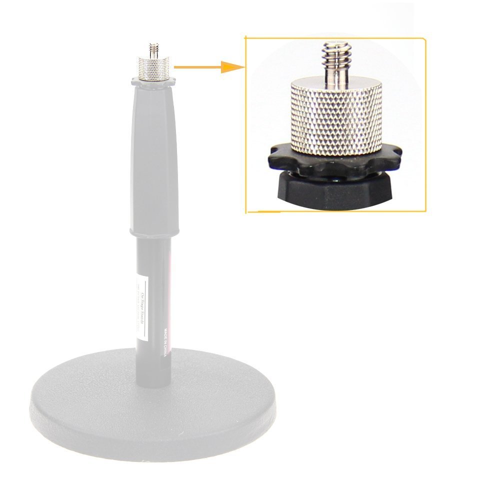 CAMVATE Thread Adapter Microphone Stand 5/8"-27 Female to 1/4"-20 Male for Camera Monitor - 1361