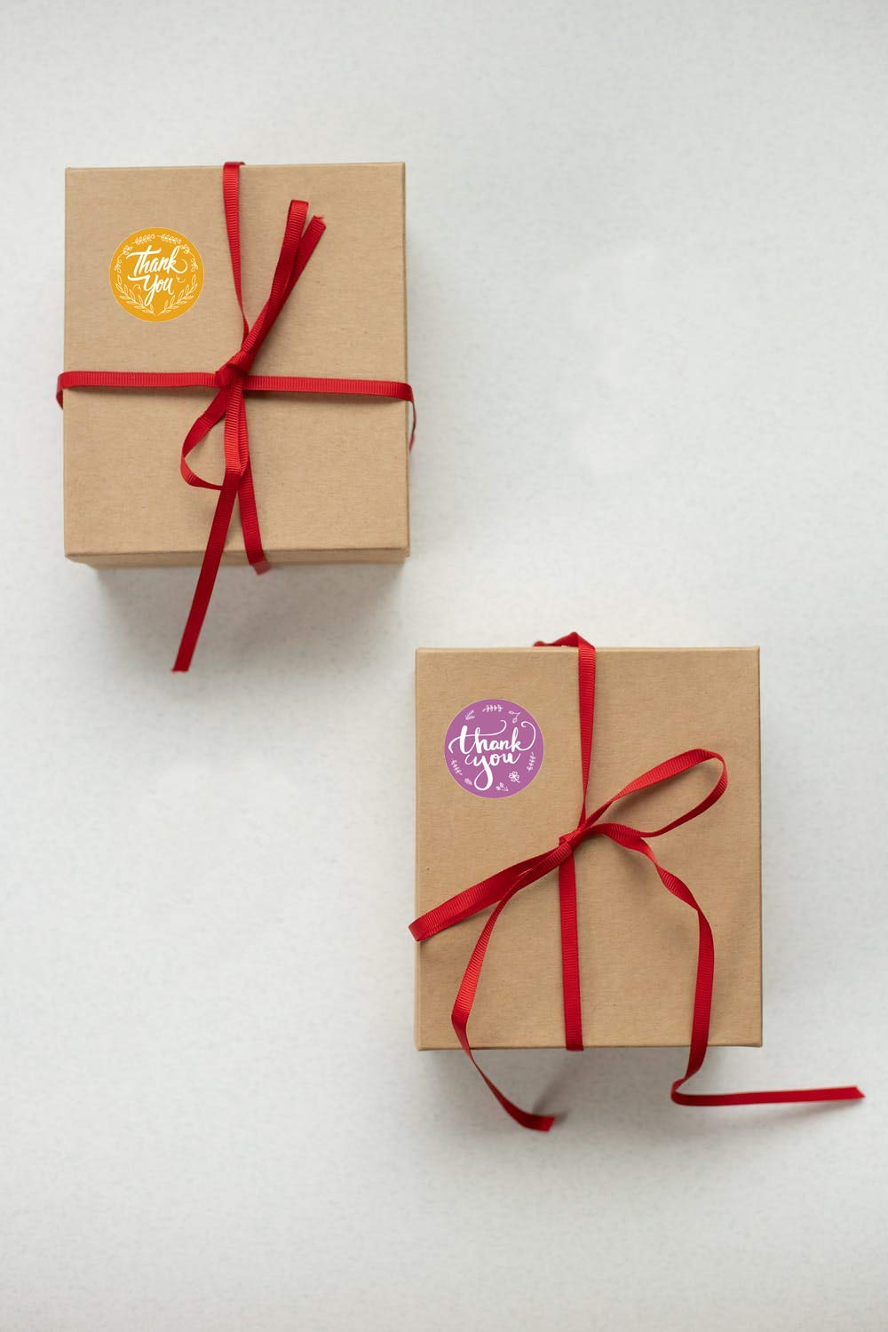 PMCDS2G Thank You Stickers Roll 1" Flower Wreath 9 Beautiful Styles 500 Units in One Roll for Gift Décor Sealing