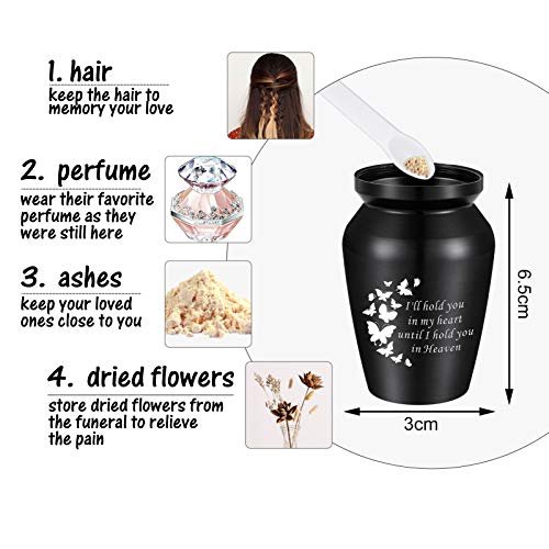 Dletay Small Urn for Human Ashes Small Keepsake Urn Mini Cremation Urns for Ashes Aluminium Memorial Ashes Holder-I'll Hold You in My Heart Until I Hold You in Heaven