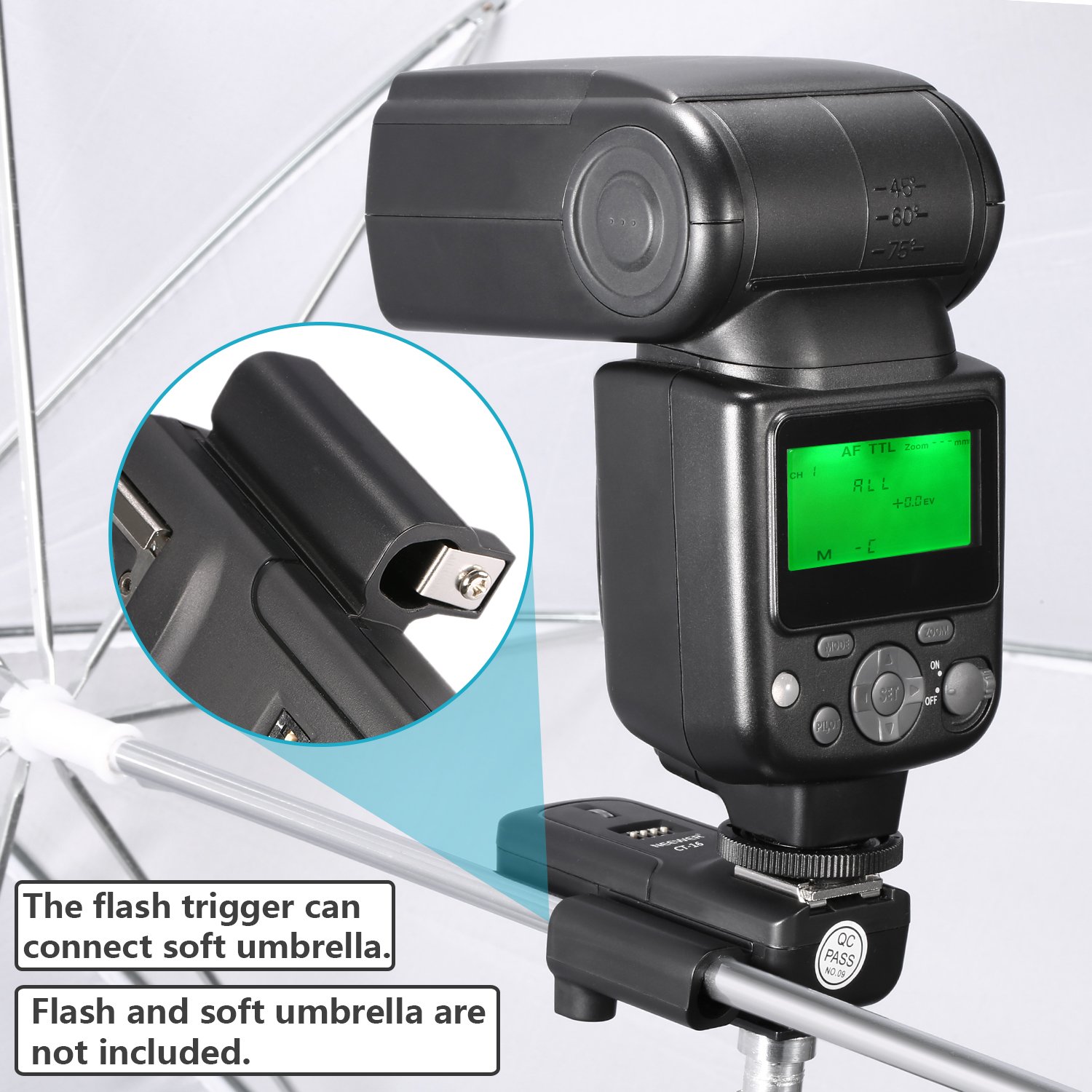 Neewer 16 Channels Wireless Radio Flash Speedlite Studio Trigger Set, Including (1) Transmitter and (4) Receivers, Fit for Canon Nikon Pentax Olympus Panasonic DSLR Cameras (CT-16)