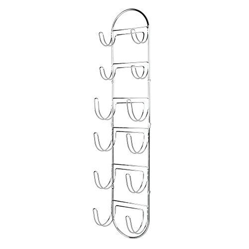 InterDesign Classico Wall Mount Towel Rack with Towel Hooks for Bathroom Storage – Chrome