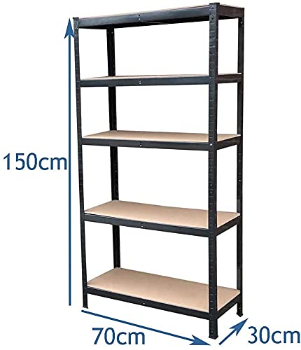 QiMu 5-Tier Heavy Duty Metal Shelving,Metal Storage Shelves, 59" x 28" x 12" Racking Storage Unit,for Home Office Garage Kitchen Bathroom Organization