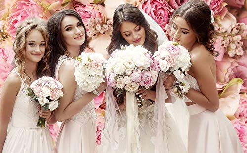 KonPon 8x8ft Flowers Backdrop Rose Floral Party Wedding Backdrops for Photography Baby Shower Marriage Photo Backdrop for Studio Props KP-156
