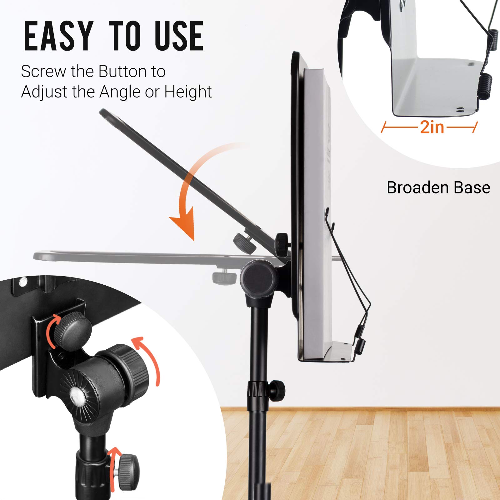 CAHAYA Sheet Music Stand with Carry Bag Notes Books Stand Laptop Stand Tablet Desk Top Stand CY0234