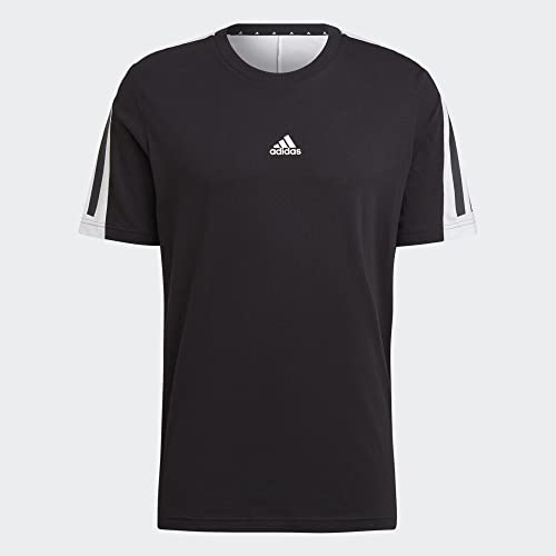 adidas Men's Future Icon Three Stripes Tee, Black, Large