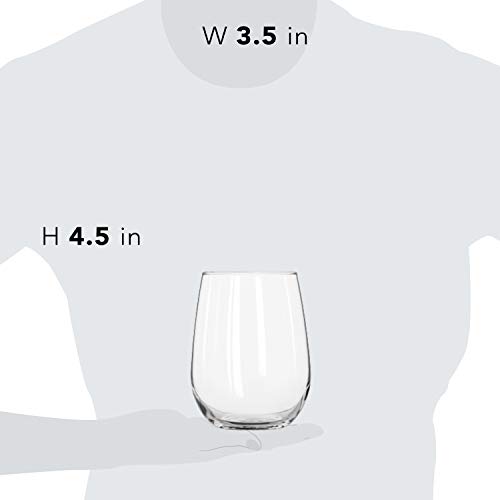 Libbey Stemless 12-Piece Wine Glass Party Set for Red and White Wines