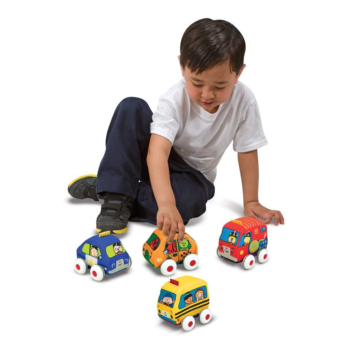 Melissa & Doug Pull-Back Vehicle: K's K i d s Series Learning Toy Set Bundle with 1 Theme Compatible M&D Scratch Fun Mini-Pad (09168)