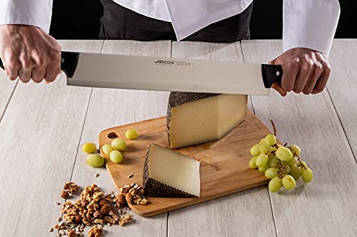 ARCOS Cheese Knife 16 Inch Nitrum Stainless Steel and 400 mm blade. 1150 gr. Ergonomic Polyoxymethylene POM Handle. Series Universal. Color Black