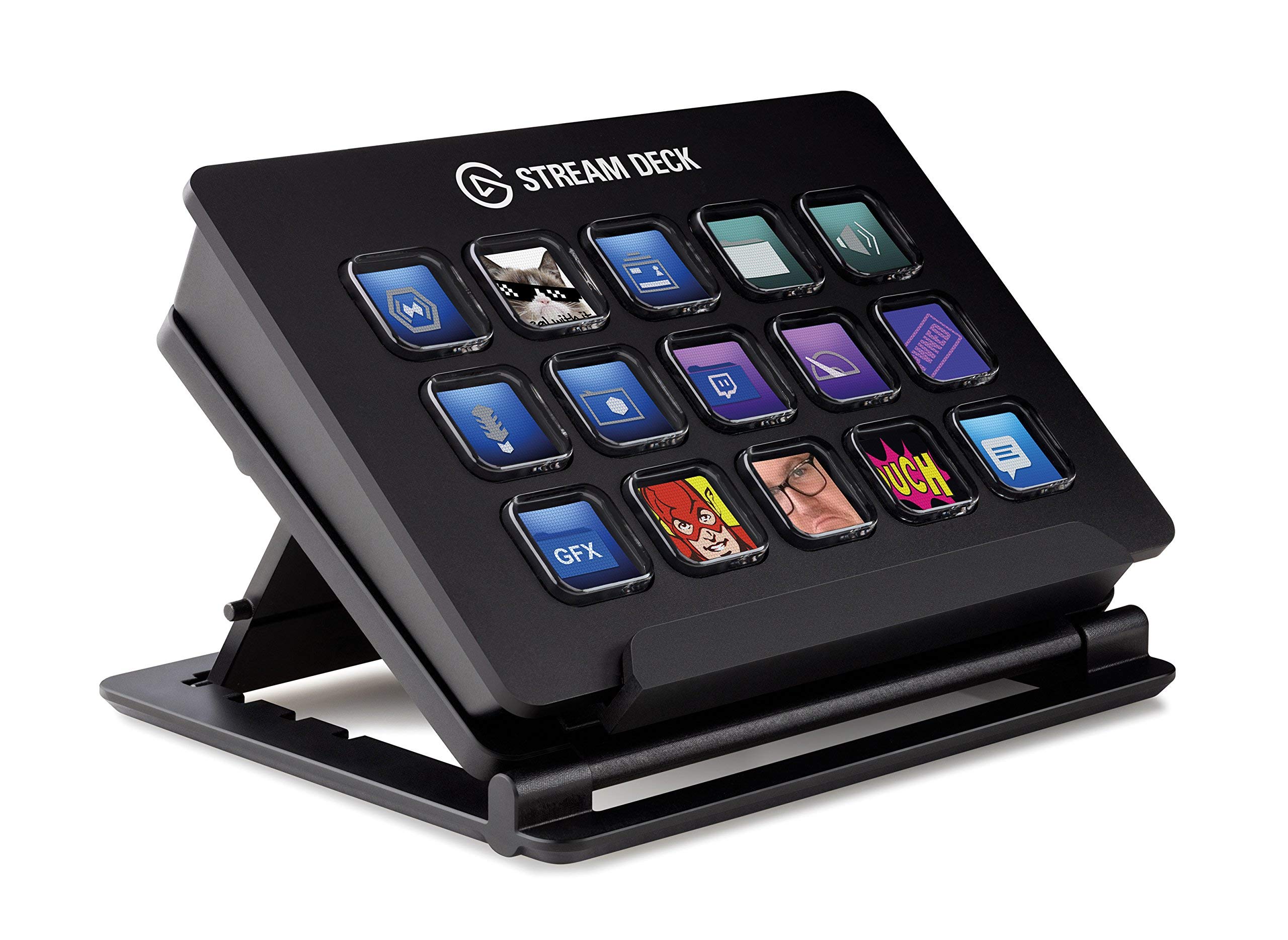 Elgato Stream Deck - Live Content Creation Controller with 15 Customizable LCD Keys, Adjustable Stand, for Windows 10 and macOS 10.11 or Later (Renewed)