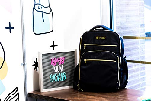 KYREEN Diaper Backpack Set Includes Backpack Straps, Baby Changing Pad, Small Organizing Pouches and a Bag Strap for Your Stroller - Thick Luggage Sleeve with Security Pouch for Travel