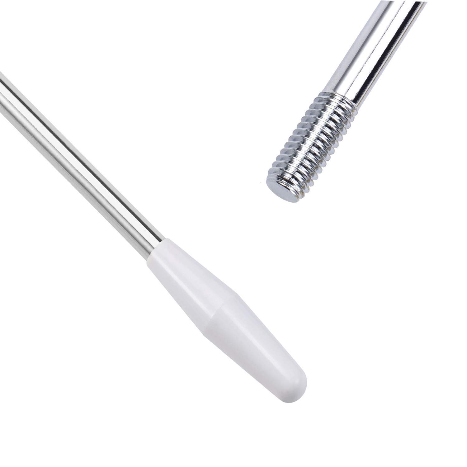 Canomo 2 Packs 5mm Thread Guitar Single Tremolo Arm Whammy Bar with Tip and 3 Pieces Extra Tremolo Arm Tips for Electric Guitar, Silver