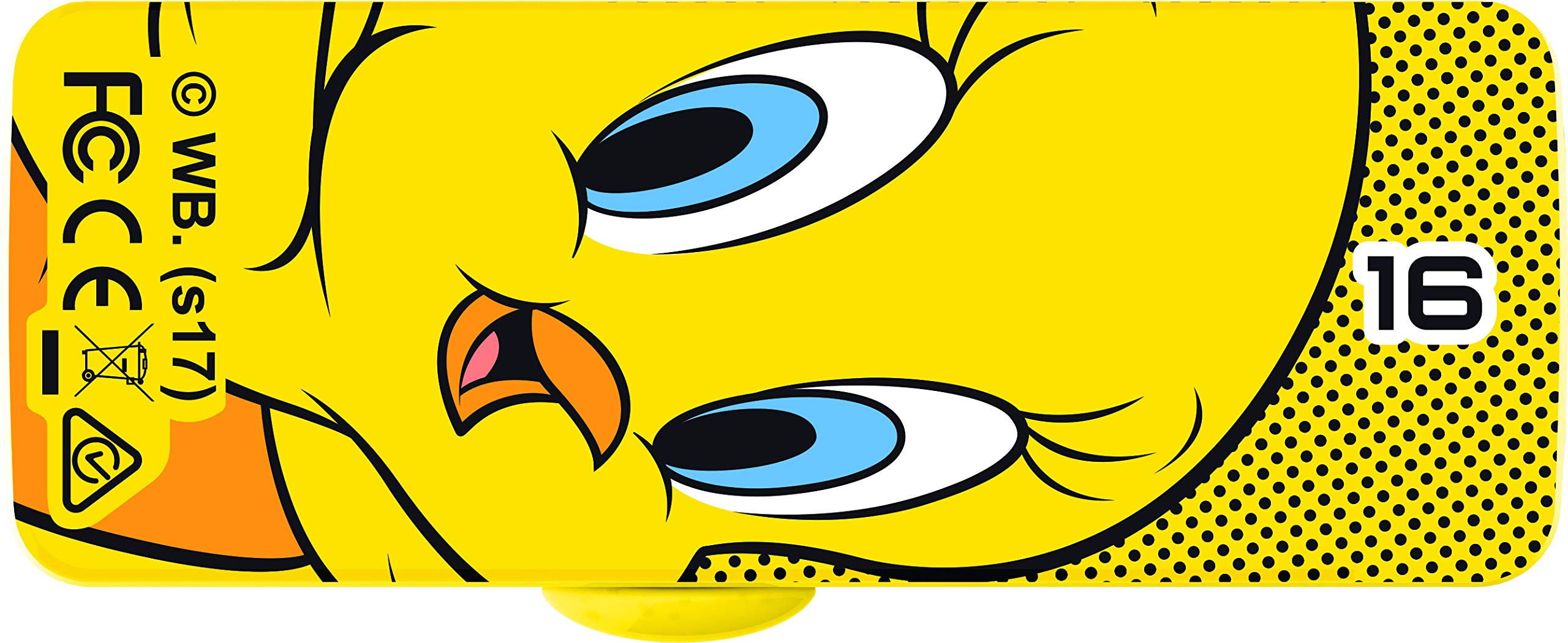 Emtec M700 Flash Drive, 16GB, Tweety Bird USB 2.0 Capless Slide-Open System