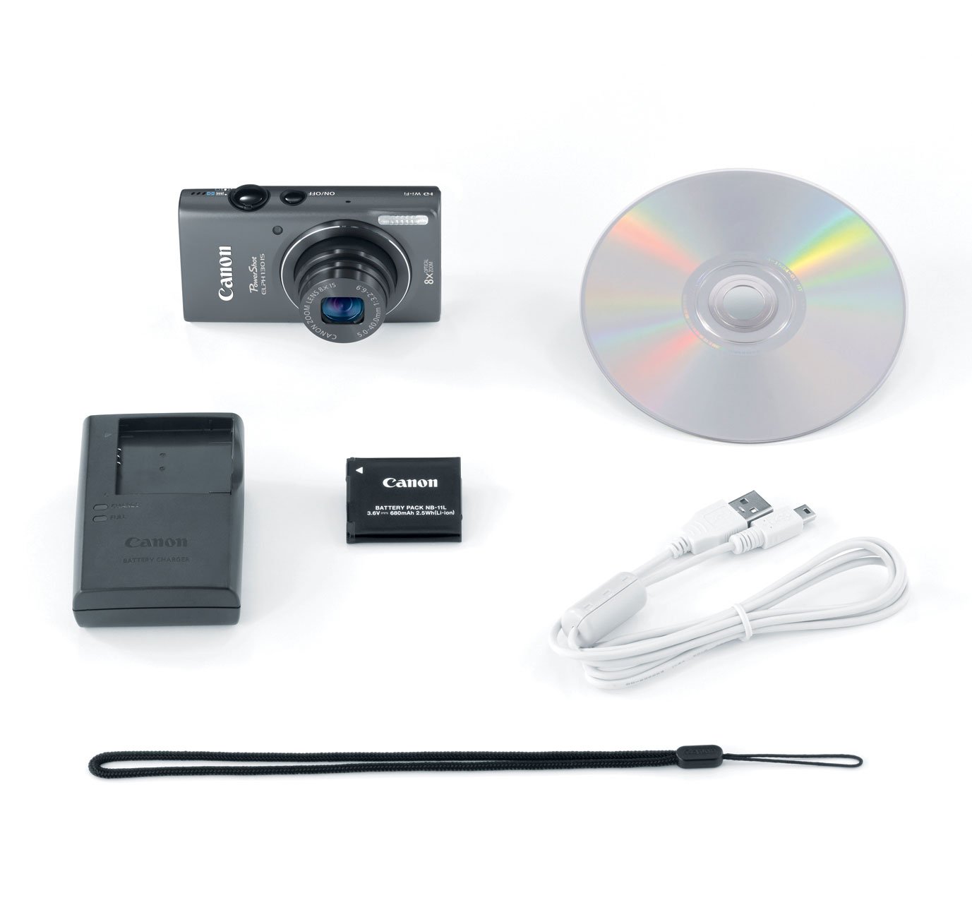 Canon PowerShot ELPH 130 IS 16.0 MP Digital Camera with 8x Optical Zoom 28mm Wide-Angle Lens and 720p HD Video Recording (Gray) (OLD MODEL)