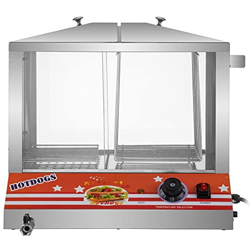 Hot Dog Steamer - 36L Top Load Electric Bun Warmer Cooker