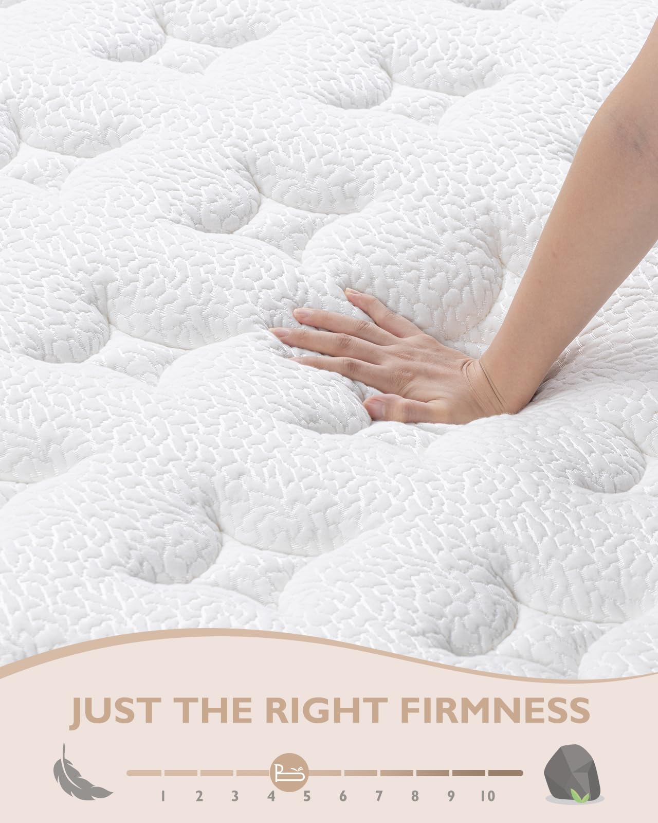 BedStory Queen Mattress - 14 Inch Hybrid Mattress in a Box - Individually Wrapped Coils for Pressure Relief and Motion Isolation