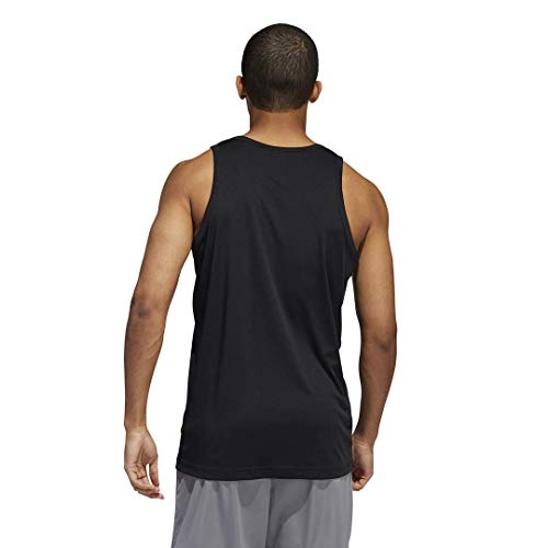 adidas Men's Heathered Tank Top, Black, Small