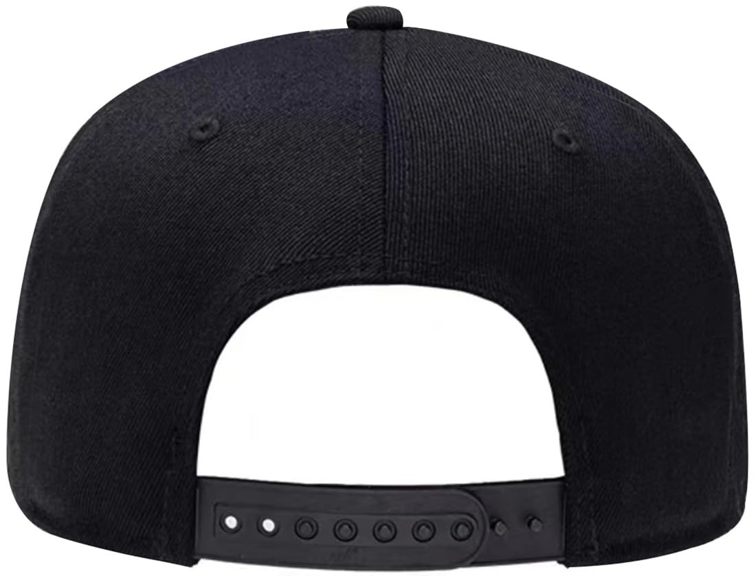 ADJUEMB Classic Snapback Hats Grim Reaper Embroidery Adjustable Flat Bill Hat Unisex Baseball Caps Black