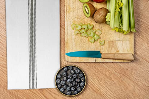 COTTON CRAFT - Scandia Stripe 12 Pack - Pure Cotton - Professional Commercial Restaurant Grade Kitchen Dish Tea Towel Cloth Napkins - Low Lint Sturdy Weave - Reusable - 16x28-30 Ounces - Charcoal