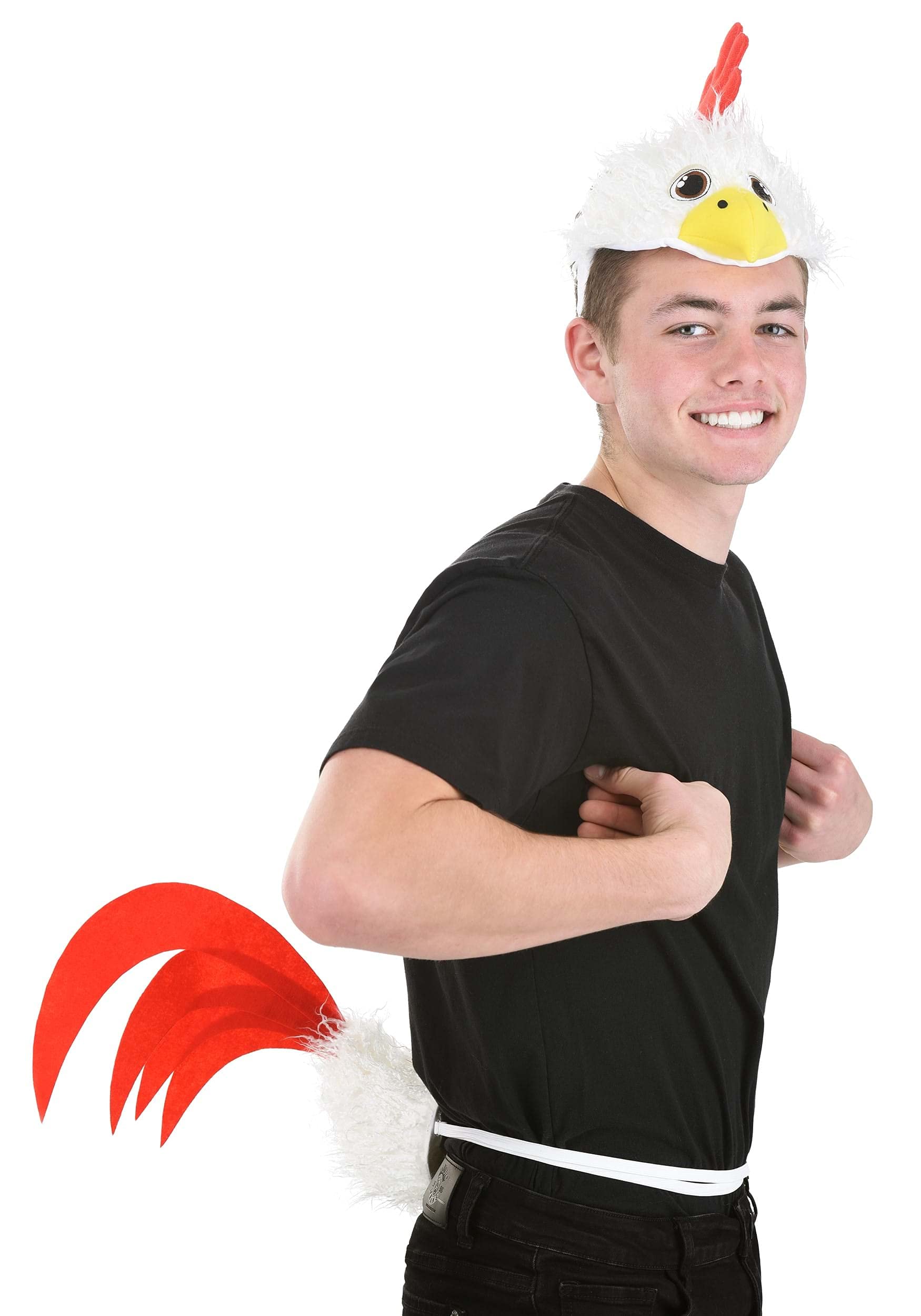 elope Chicken Soft Headband & Tail Costume Accessory Kit - Soft Sculpted Beak and Tail with Adjustable Elastic