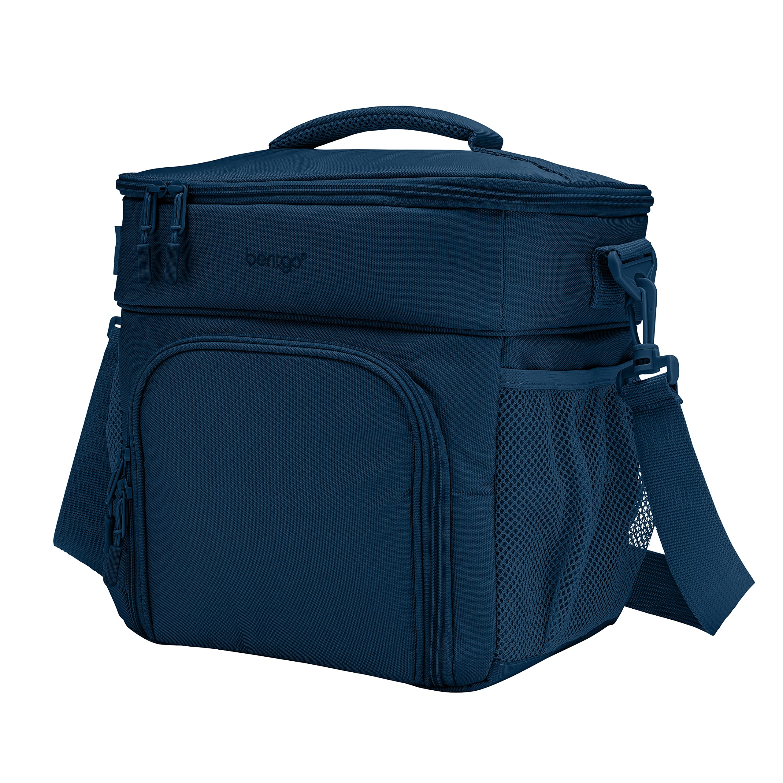 Bentgo® Prep Deluxe Insulated Multimeal Bag - Lunch Box Bag, Holds 5 Meals, Premium Insulation up to 8 Hrs, Durable, Water-Resistant - Large Capacity For Adult Meal Prep (Navy Blue)