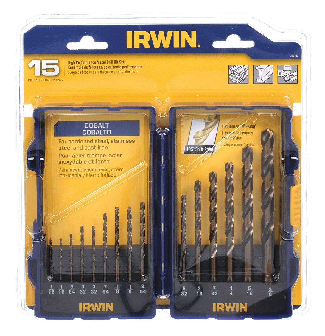 Irwin 316015 15 Piece Cobalt Drill Bits