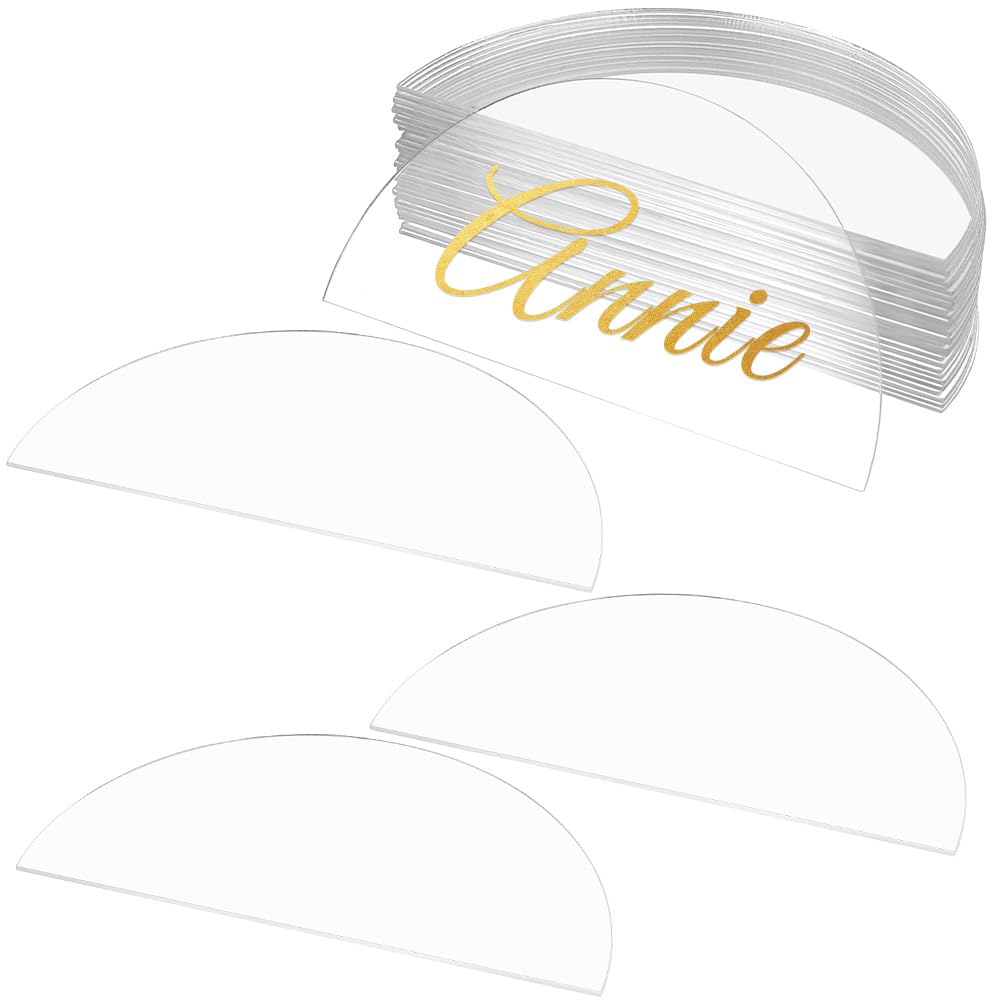 AHANDMAKER 30Pcs Clear Acrylic Place Cards, Hexagon Acrylic Name Card Plate Table Number Card Blank Seating Cards for DIY Guest Name Signs Wedding Table Setting Dinner Party