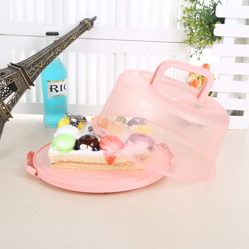 Aqur2020 Cake Carrier, Portable Round Cupcake Serving Tray Stand Box with Two Sided Cake Holder for Muffins Cheesecakes Bundt Cakes Brownie (Green)