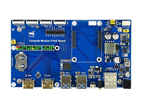 Waveshare Compute Module 4 IO Board with PoE Feature, Compatible with Raspberry Pi, Suitable for All Variants of CM4