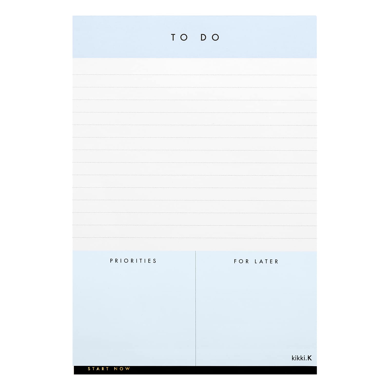 A5 To Do List Pad in Bluebell, Manage Daily Tasks, Lined, Priorities and For Later Sections, 60 Tear Off Sheets, 8.58" L x 5.83" W x 0.39" H by kikki.K