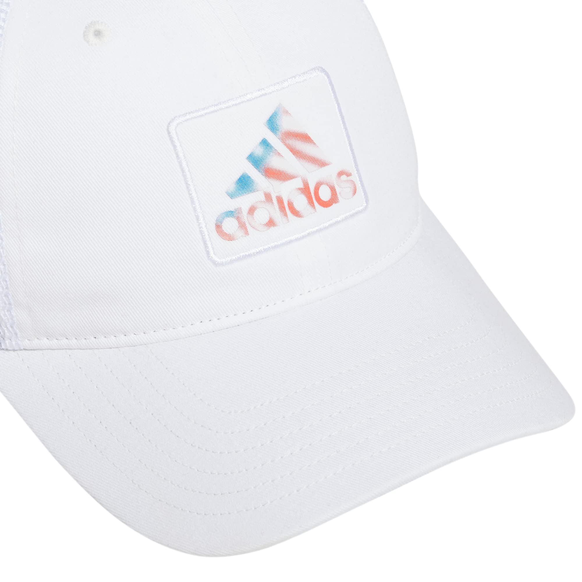adidas Men's Mesh Snapback, White/White/Americana, One Size