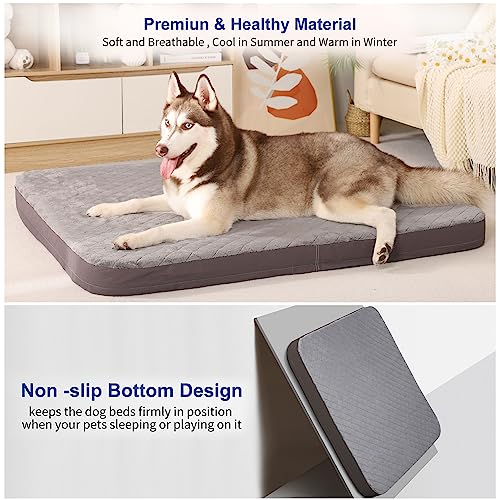 Dog Beds for Large Dogs Orthopedic Foam Jumbo Dog Bed Mattress 47 inch Joint Relief Pet Sleeping Mat, Non Slip Removable Washable Cover