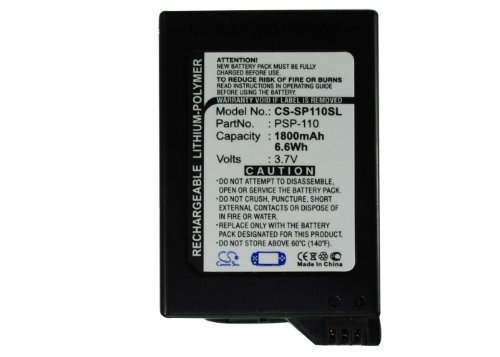 Cameron Sino 1800mAh Replacement Battery Compatible with Sony PSP-1000, PSP-1000G1, PSP-1000G1W, PSP-1000K, PSP-1000KCW