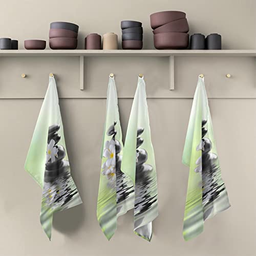 CHIFIGNO Spa Concept Basalt Stones Kitchen Towels Soft Absorbent Kitchen Hand Towels Cleaning Cloths Reusable Tea Towels Bar Towels 28 x 18 inches