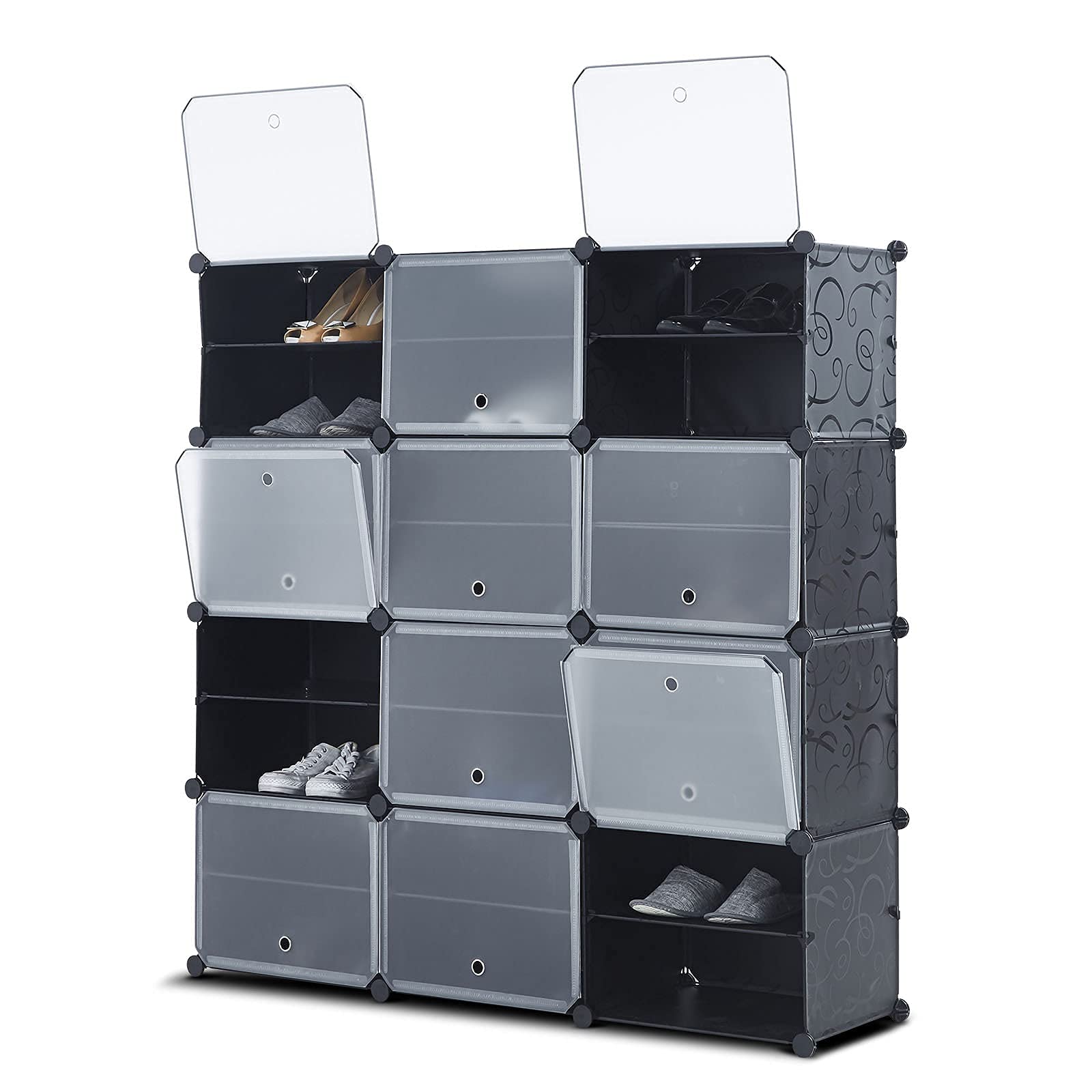 CAMORSA Portable Shoe Rack Organizer, 3x8 Tier Storage Shoe Cabinet for 48 Pair, Shoe Organizer for Heels, Boots, Slippers